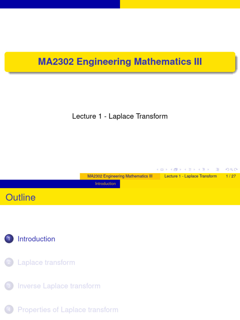 01 Chapter 1 - Laplace Transform | PDF | Laplace Transform | Calculus