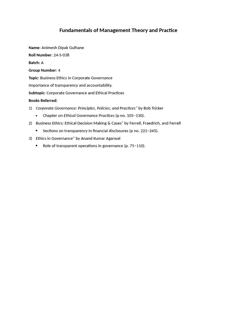 Fundamentals of Management Theory and Practice | PDF