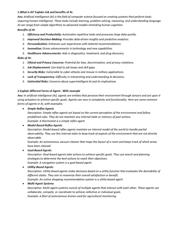 UNIT 1 INSEM ALL PYQ COMPRESSED | PDF | Artificial Intelligence ...