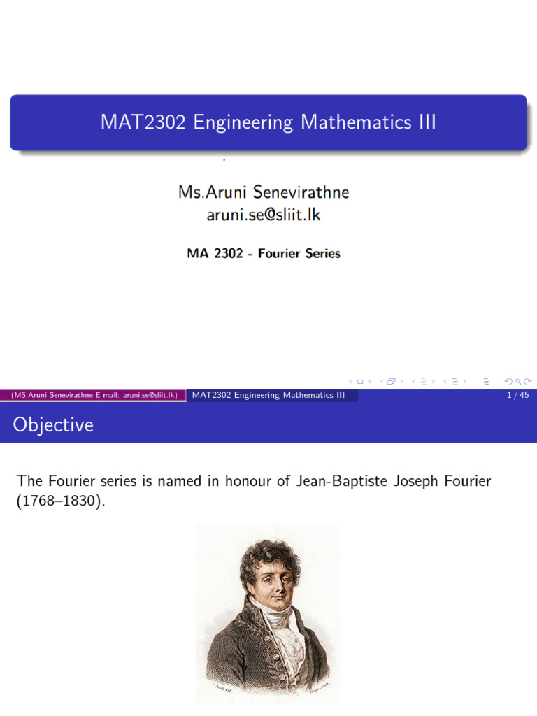 Fourier Series in Engineering Math | PDF | Fourier Series | Mathematics