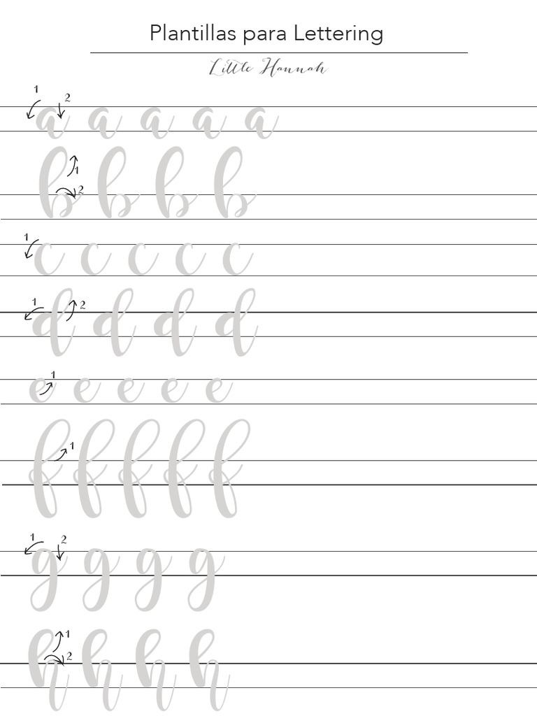 Plantilla Lettering Little Hannah | PDF