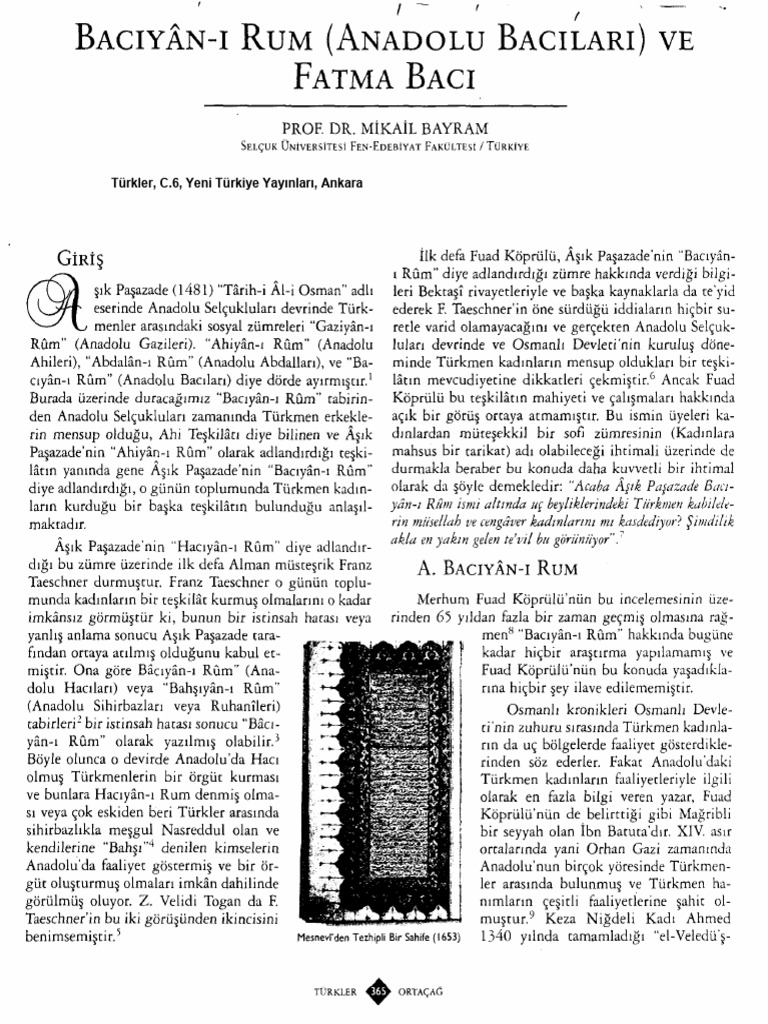 Bayram Mikail Baciyan I Rum Anadolu | PDF