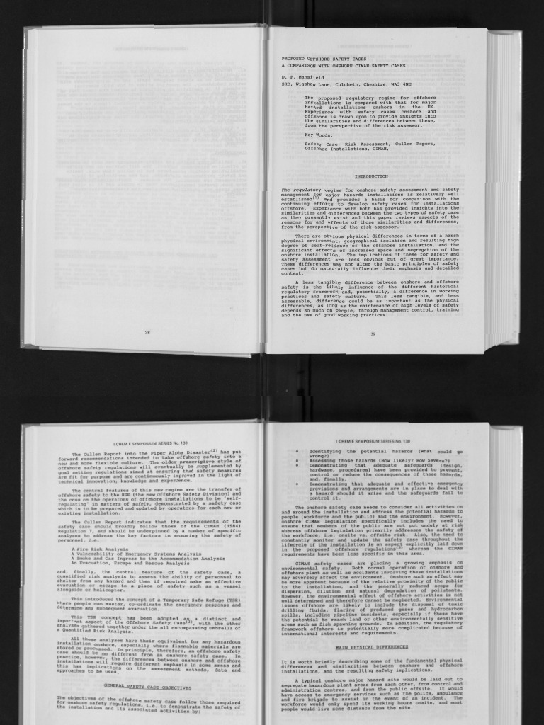 Major Hazards Onshore and Offshore Icheme Symposium Series 130 1992 5 ...