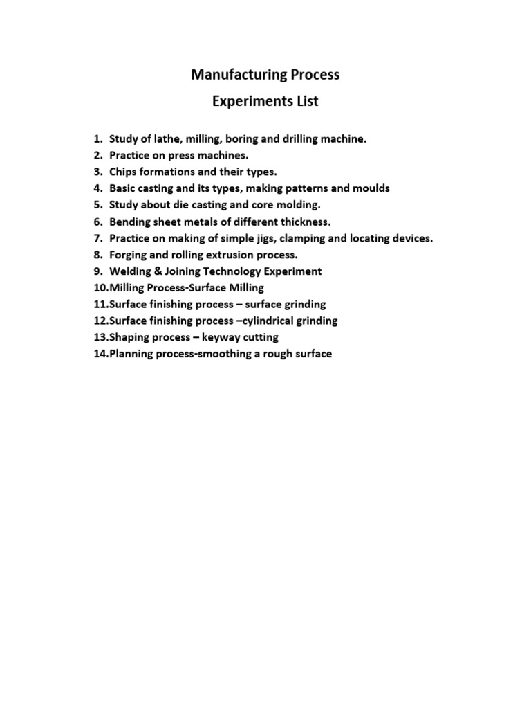 Manufacturing Process | PDF