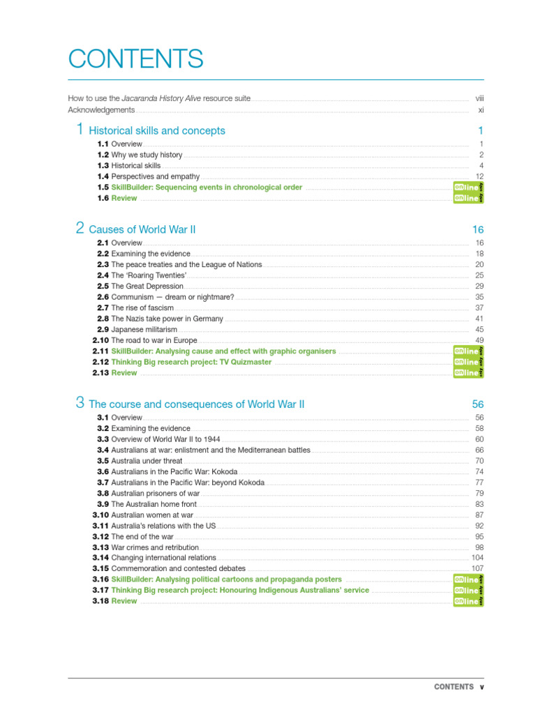 Jacaranda History Textbook Contents 1 | PDF