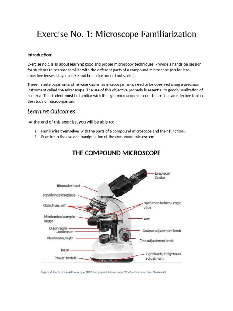 Exercise No.1 Microscopy | PDF | Microscope | Glass Applications