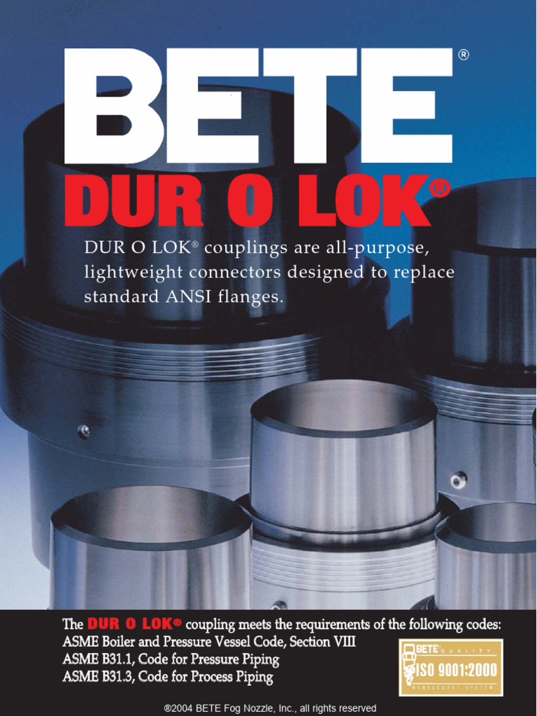 BETE-DurOLok | PDF | Pipe (Fluid Conveyance) | Mechanical Engineering