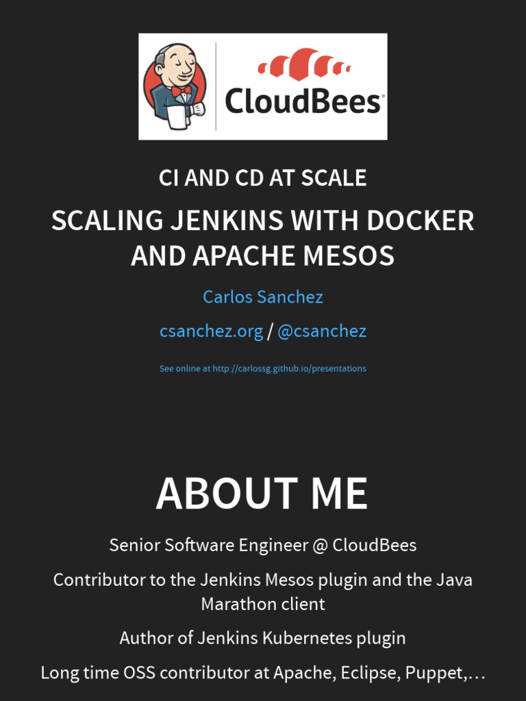 Ci And Cd At Scale Scaling Jenkins With Docker And Apache Mesos Pdf Open Stack Computing