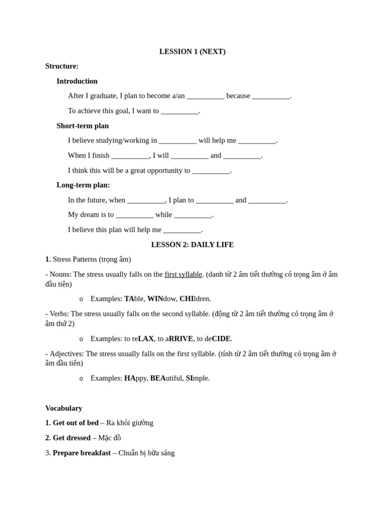 LESSION 1 (next) +lession 2 | PDF