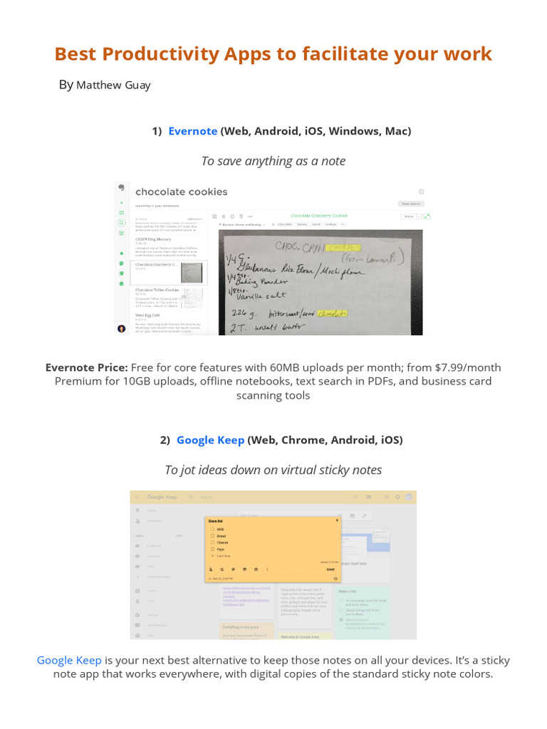 Best Productivity Apps To Facilitate Your Work. | PDF | Android ...