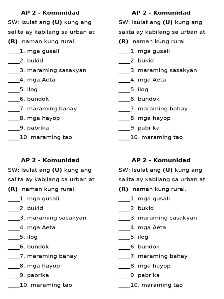 AP2-Uri NG Komunidad | PDF