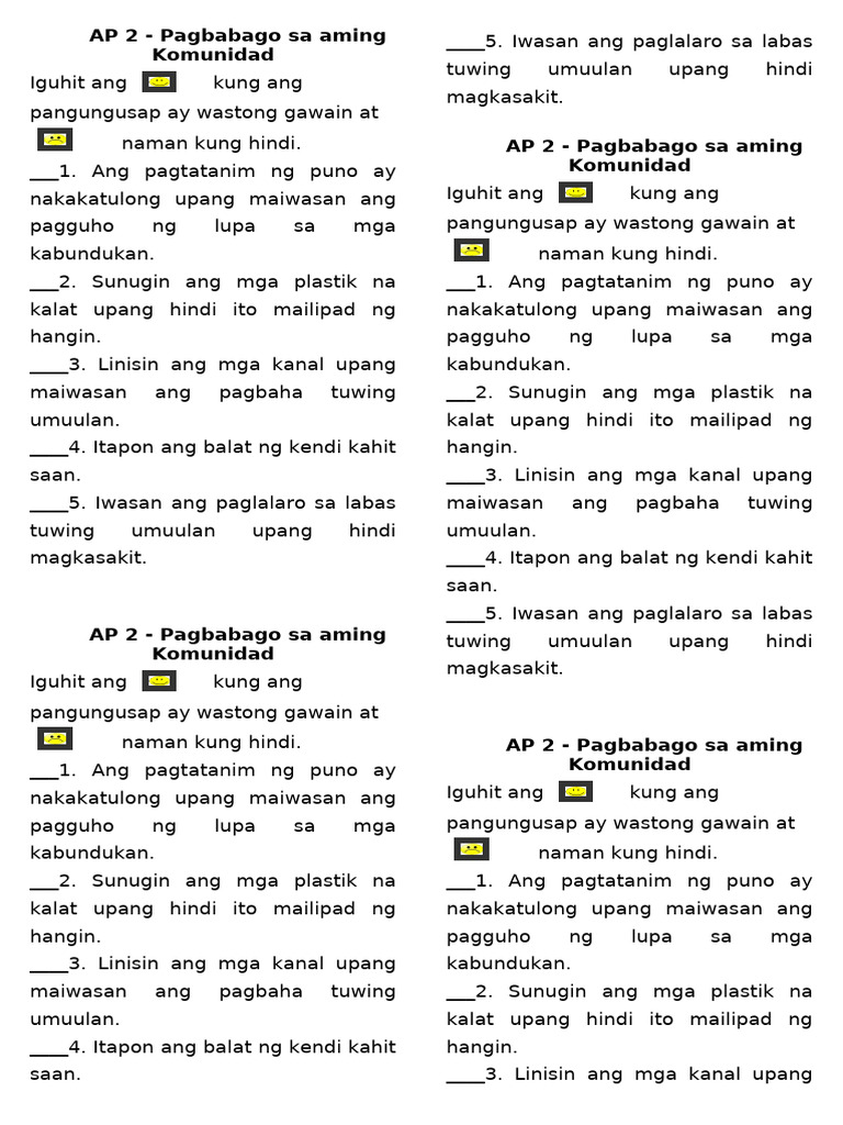 AP2-Sept 4-Pagbabago sa aming Komunidad | PDF