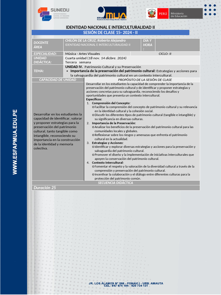 14. Inei.ii Tercera Sesion 4º Unidad | PDF | Aprendizaje | Motivación