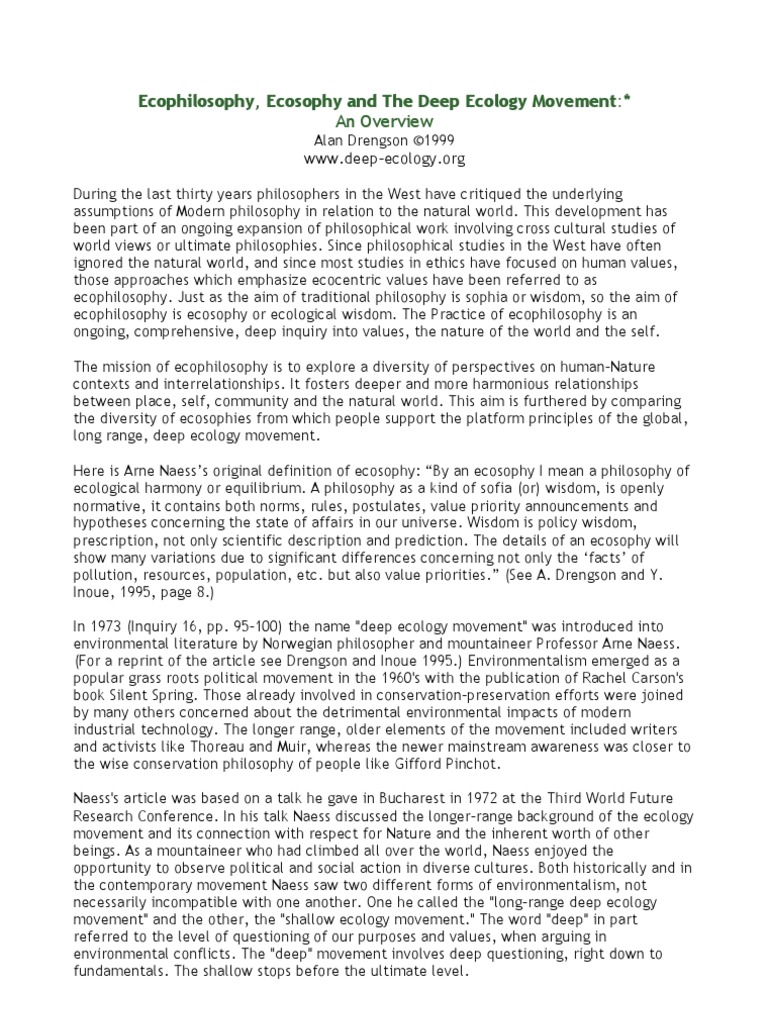 Eco Philosophy | PDF | Ecology | Biodiversity