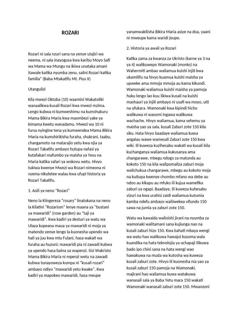 Rozari Takatifu | PDF