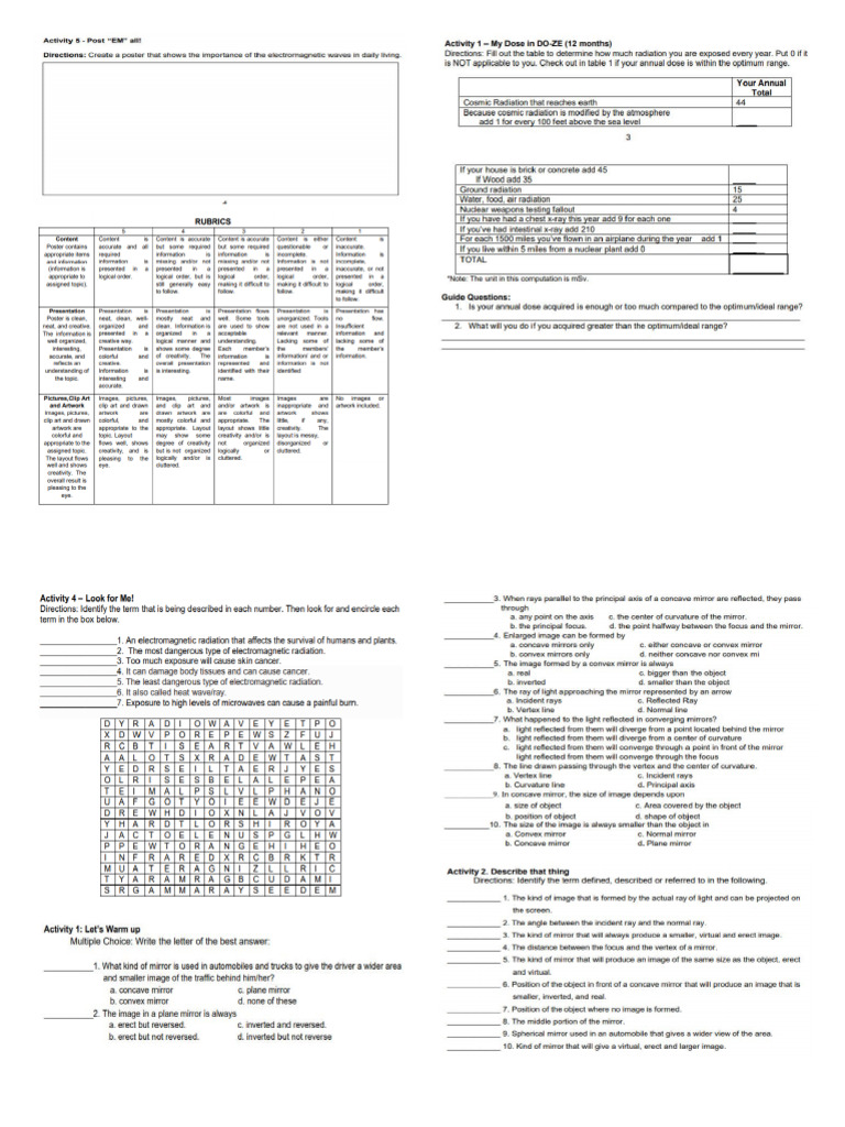 Q2 - Science 10 Activities | PDF