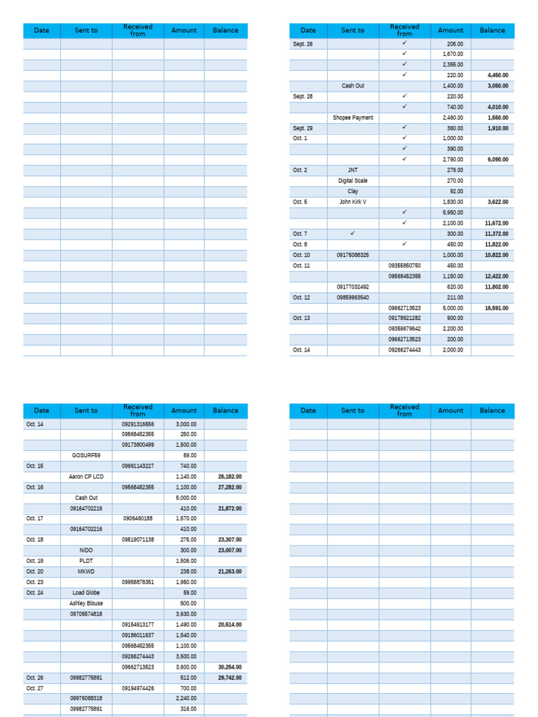 Gcash Transaction Notebook | PDF