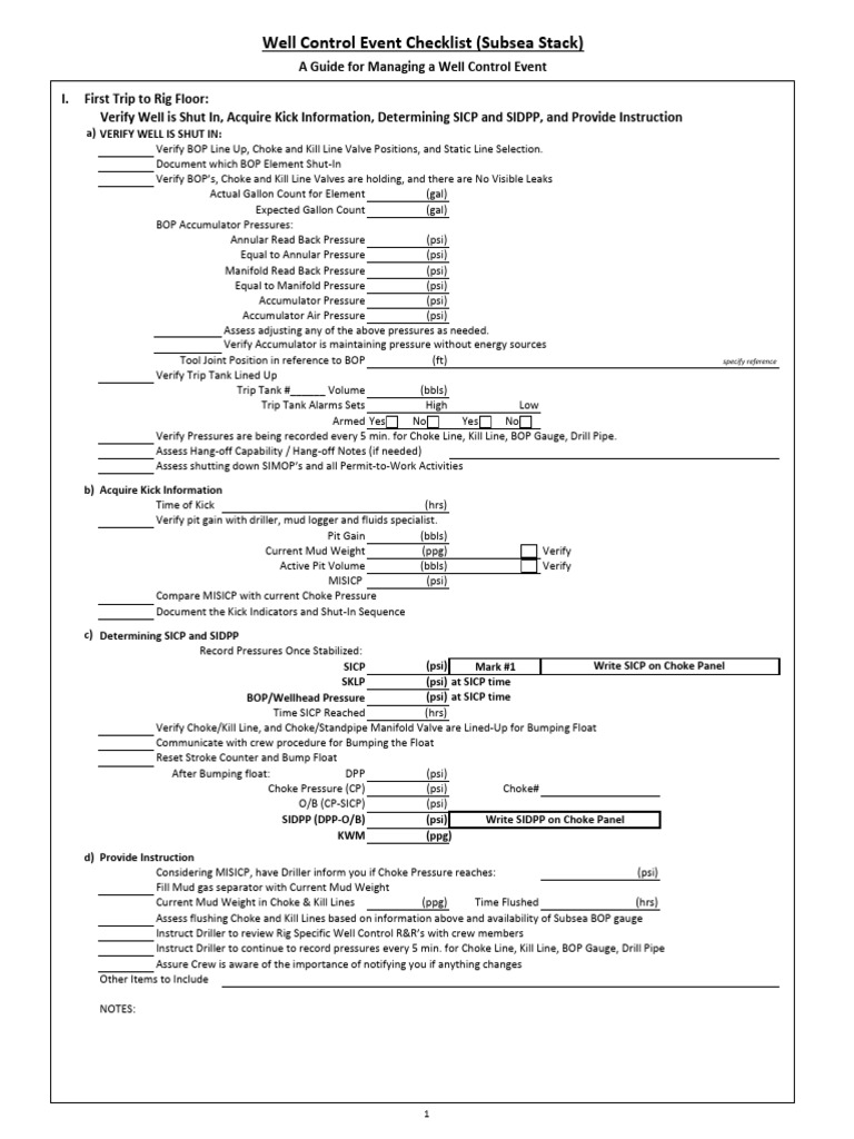 Well Control Procedures and Guidelines | PDF | Chemical Engineering