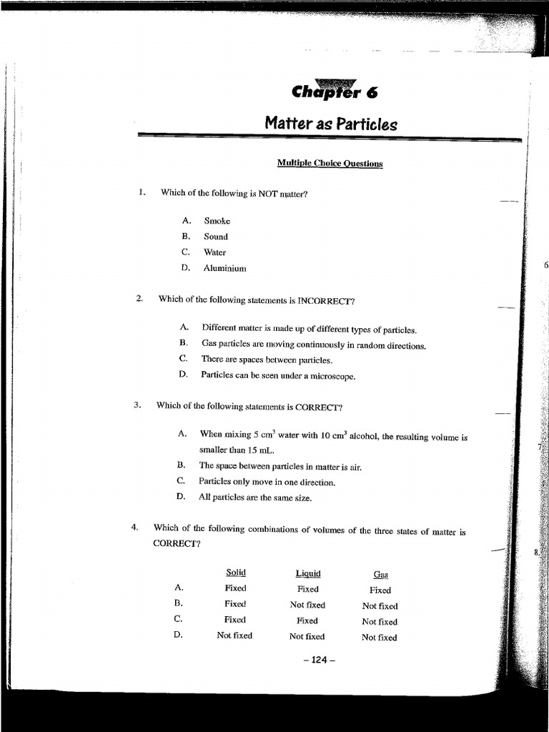Ch6 Matter As Particles Questions | PDF