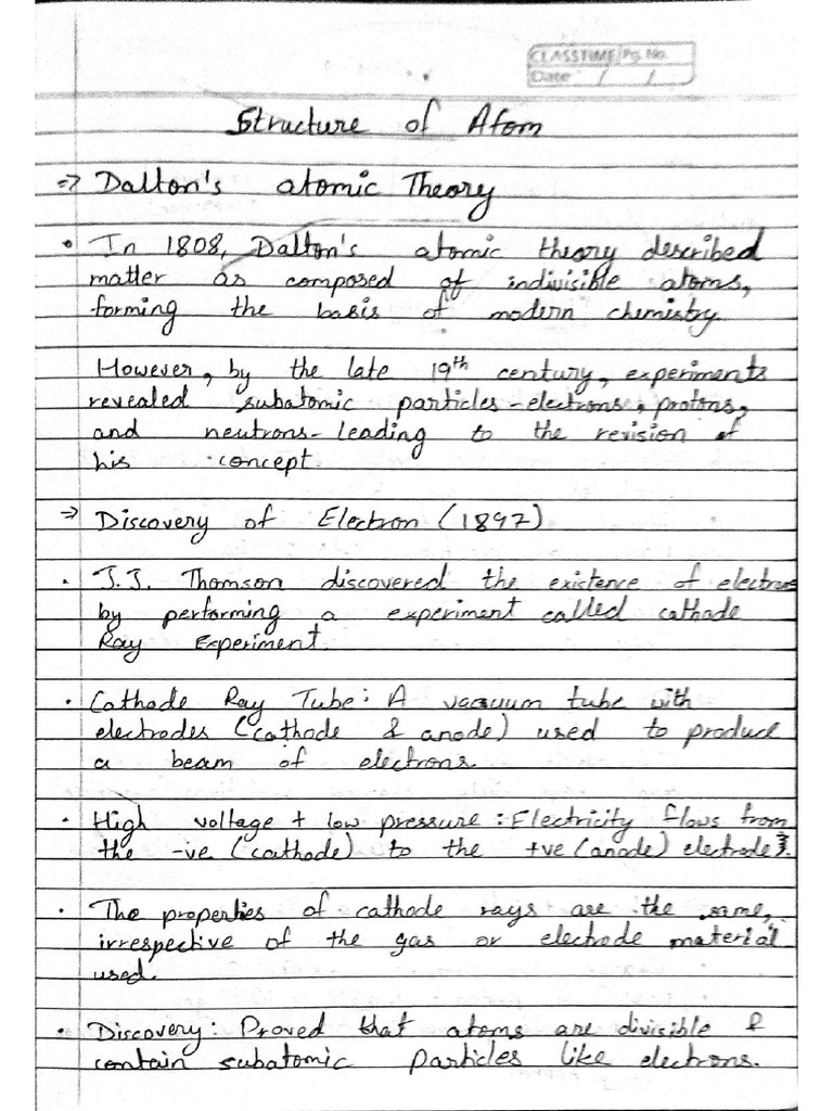 CH 4 - Structure of Atom (Notes) - Compressed | PDF