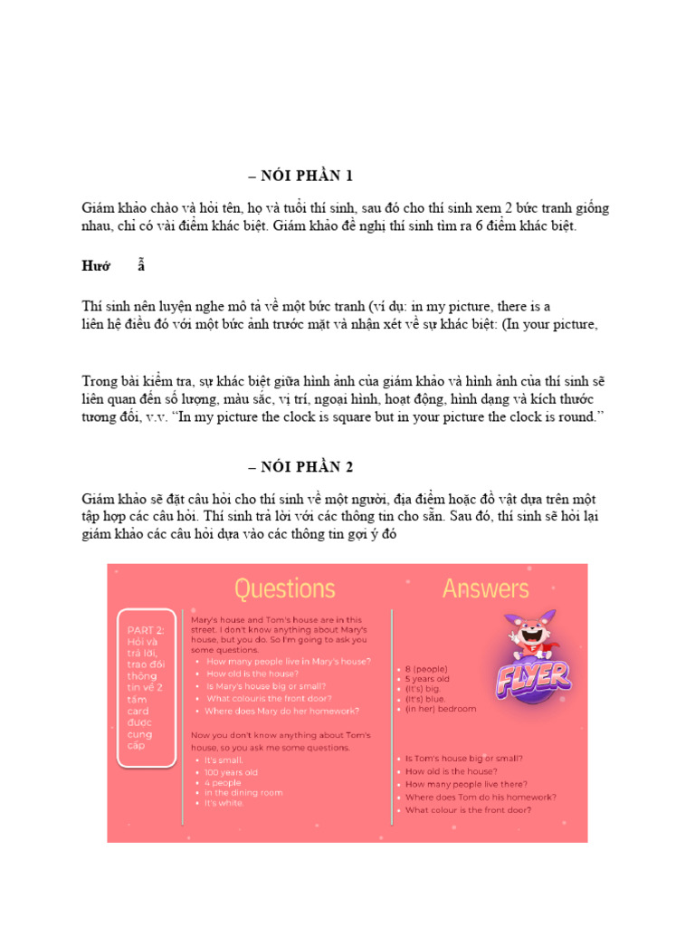 Speaking For Flyers Exam | PDF