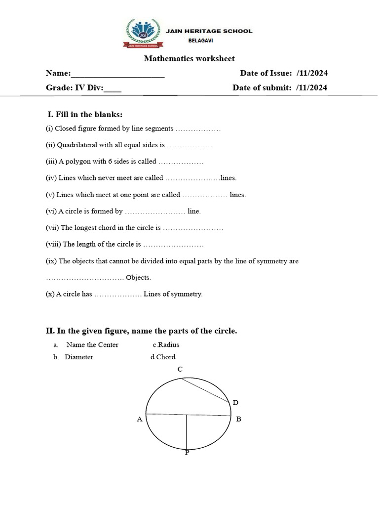 Geometry Worksheet | PDF