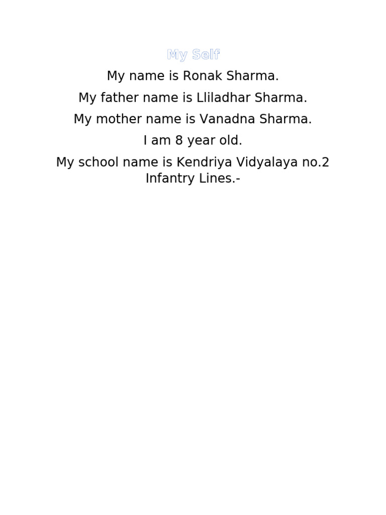 My Self by Ronak | PDF