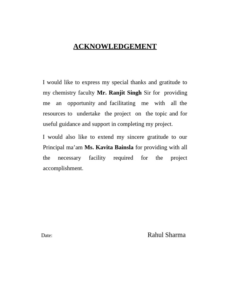 Acknowledgement Pdf