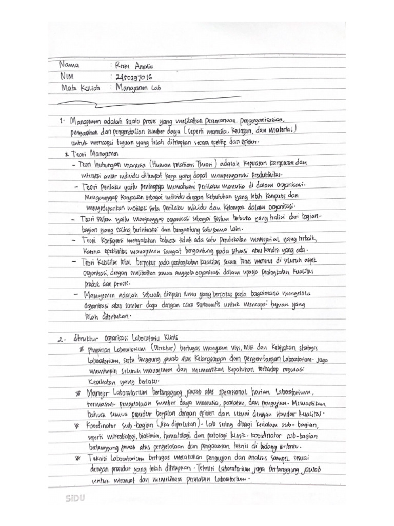 Manajemen Lab | PDF