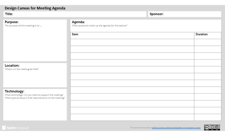 Meeting Agenda Design Canvas | PDF