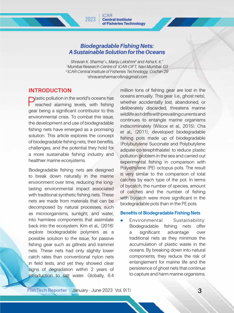 Biodegradable Fishing Nets Overview | PDF | Biodegradation | Plastic