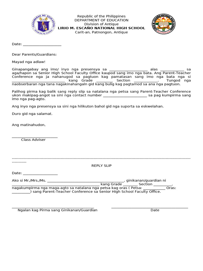 LETTER - Parent-Teacher-Conference-Letter | PDF