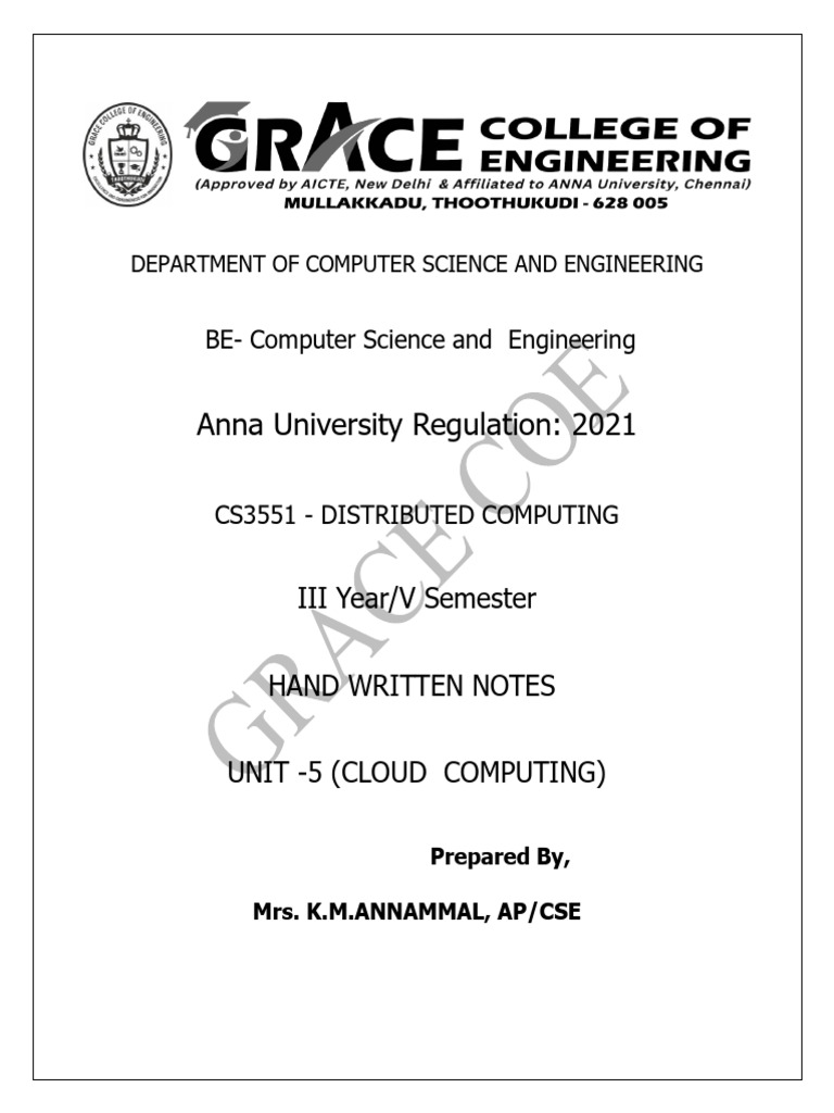 V Cse Cs3551 Dc Unit-5 | PDF | Computing | Computer Science
