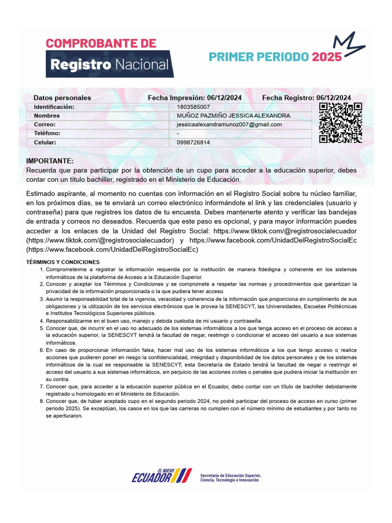 Registro Universidad JESS | PDF | Educación más alta | Contraseña