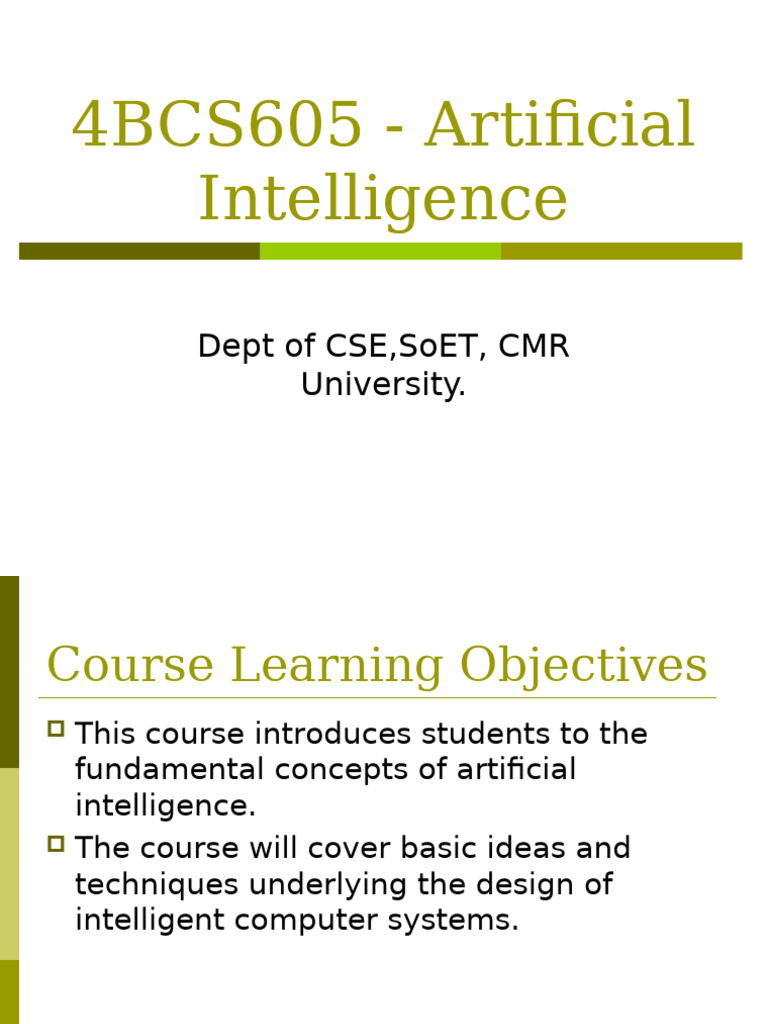 Artificial Intelligence - Module 1 - Part 1 | PDF | Mathematical Logic | Artificial Intelligence