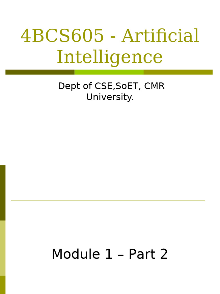 Artificial Intelligence - Module 1 - Part 2 | PDF | Perception ...