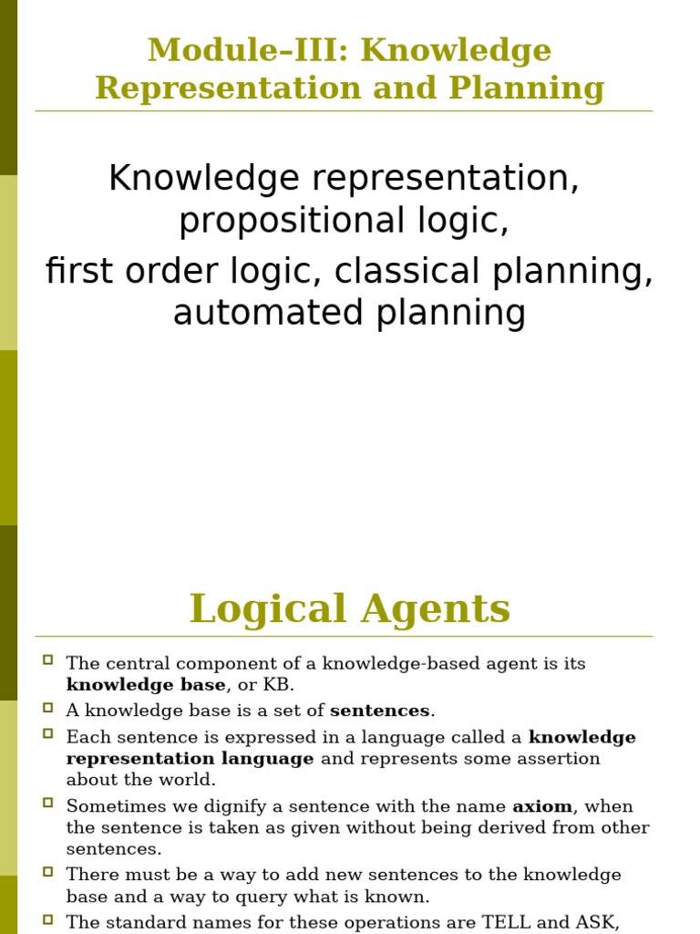 Knowledge Representation in AI Planning | PDF | Proposition | Logic