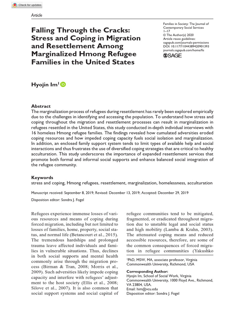 Im2020 - Marginalized Hmong Refugees | PDF | Refugee | Stress (Biology)