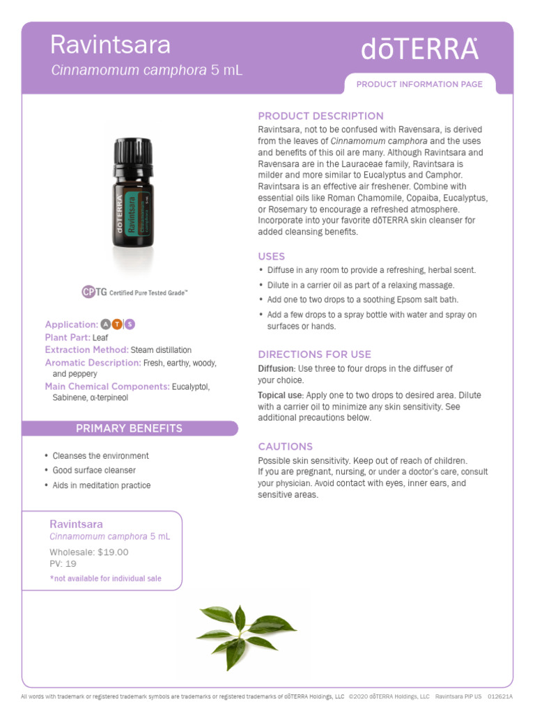 Doterra Ravintsara Essential Oil | PDF | Essential Oil