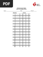 BLS Exam A Student Answer Sheet | PDF