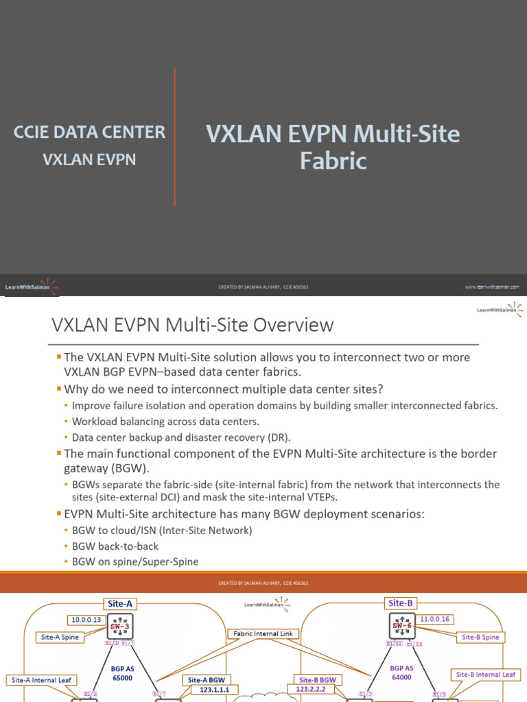 VXLAN EVPN Multi-Site Guide | PDF | Computing | Network Protocols