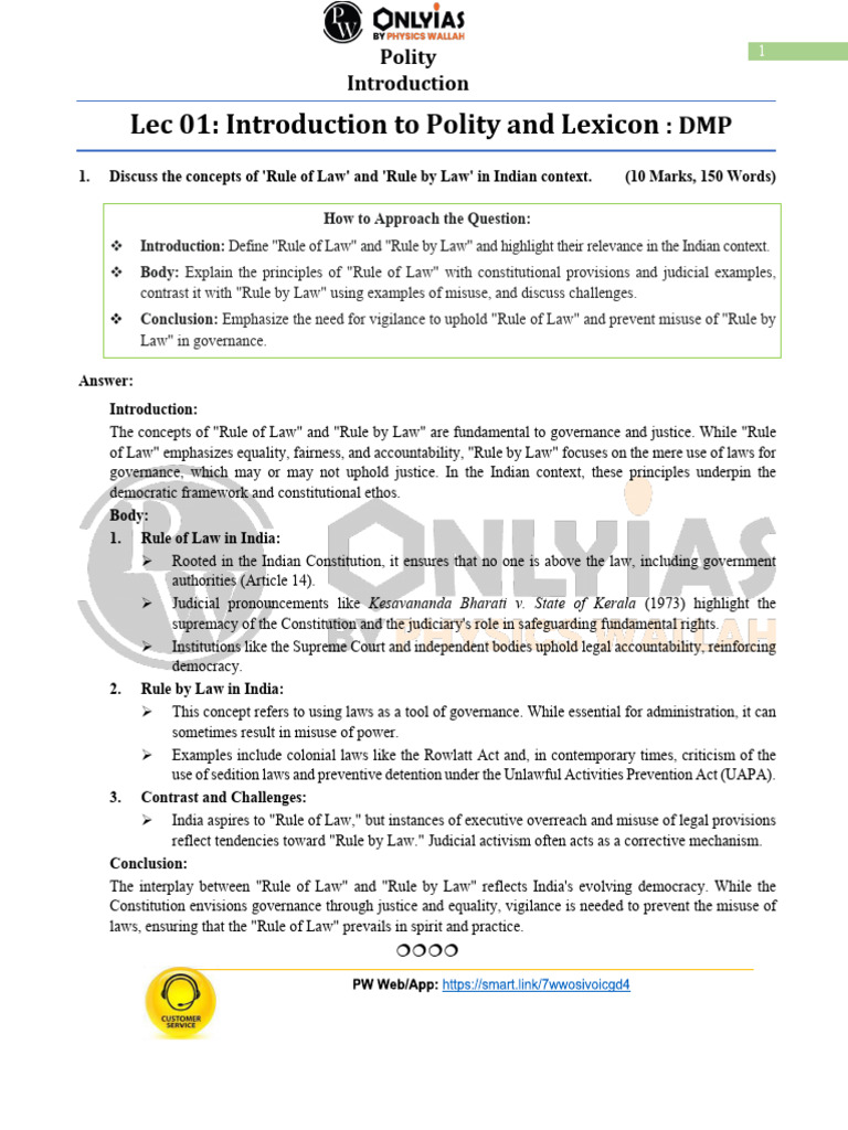 Introduction 01 _ Mains Question | PDF | Rule Of Law | Governance
