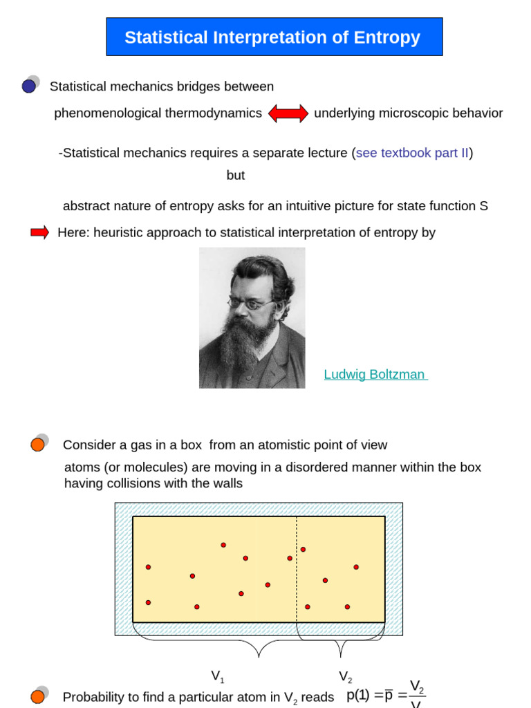 Statistical interpretation of Entropy | PDF | Entropy | Statistical Mechanics