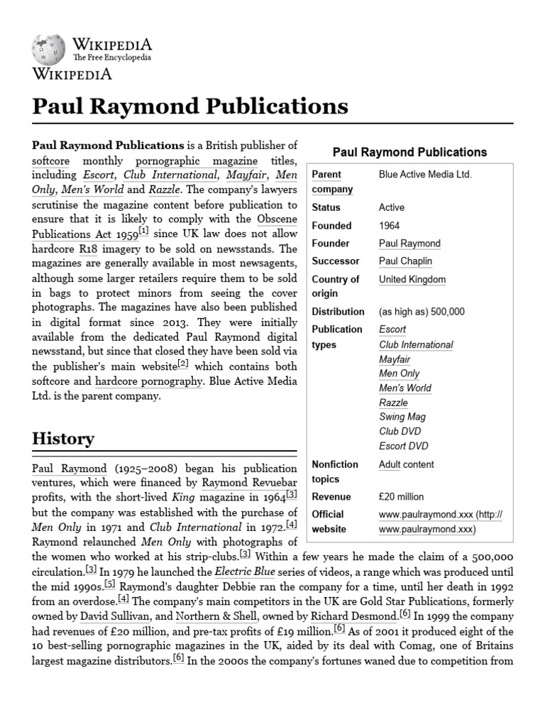 Paul Raymond Publications | PDF | Magazines | Periodicals