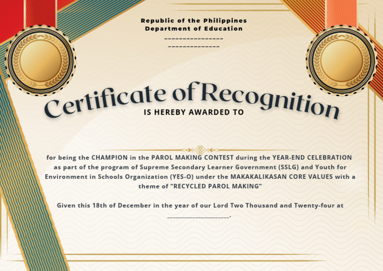 Parol Making Certificate | PDF