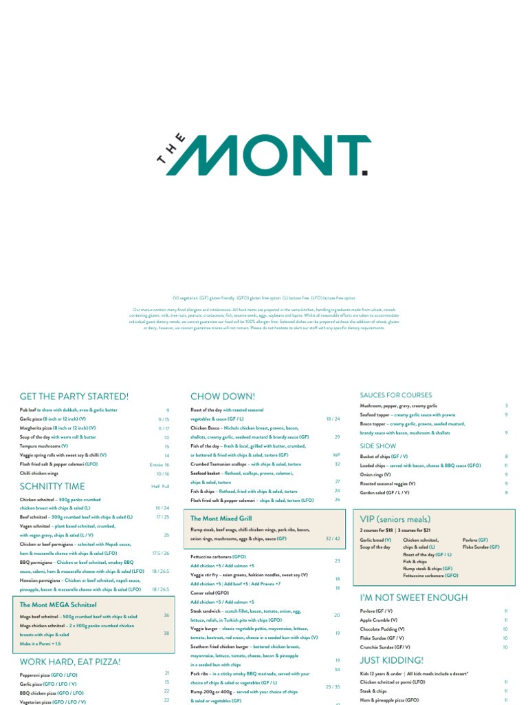 The-Mont-Bistro-Menu | PDF | Sauce | Hamburgers