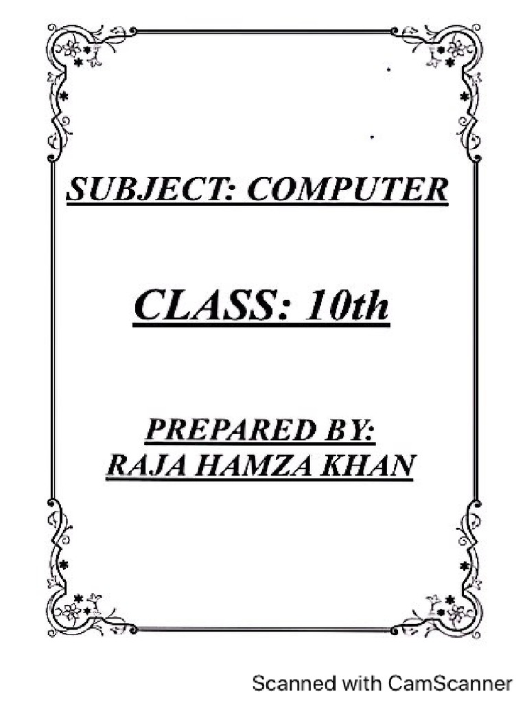 10th Class Computer Most Important Questions | PDF