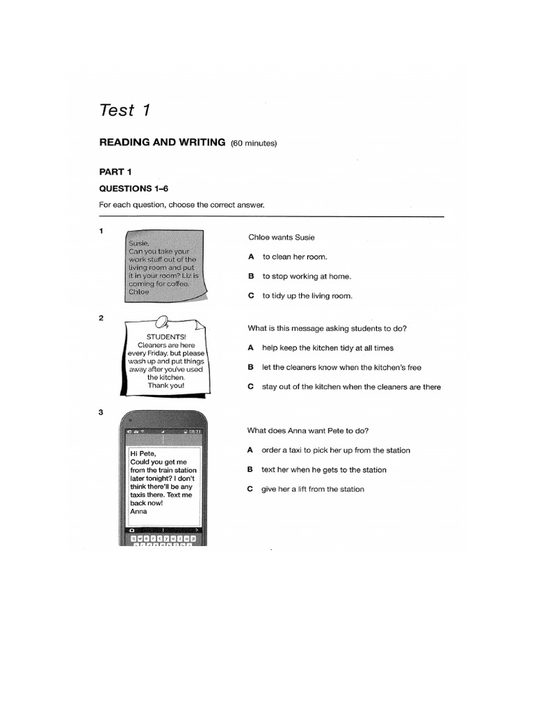 Test 1 - READING & WRITING | PDF