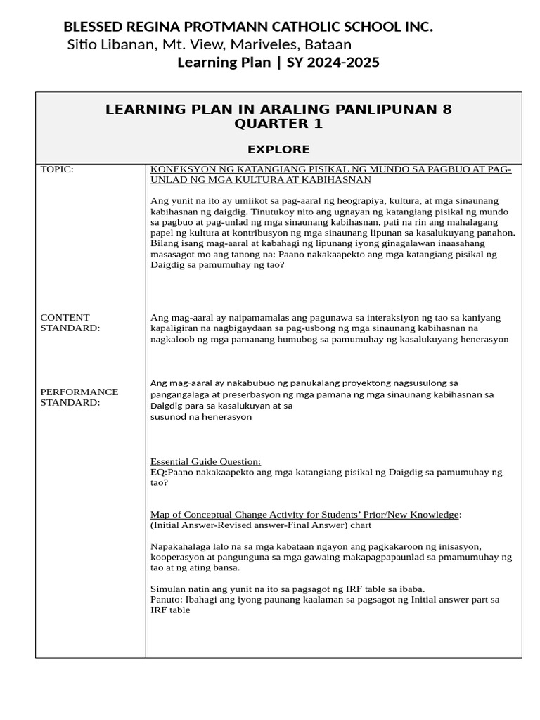AP8-LP-QUARTER-1 | PDF