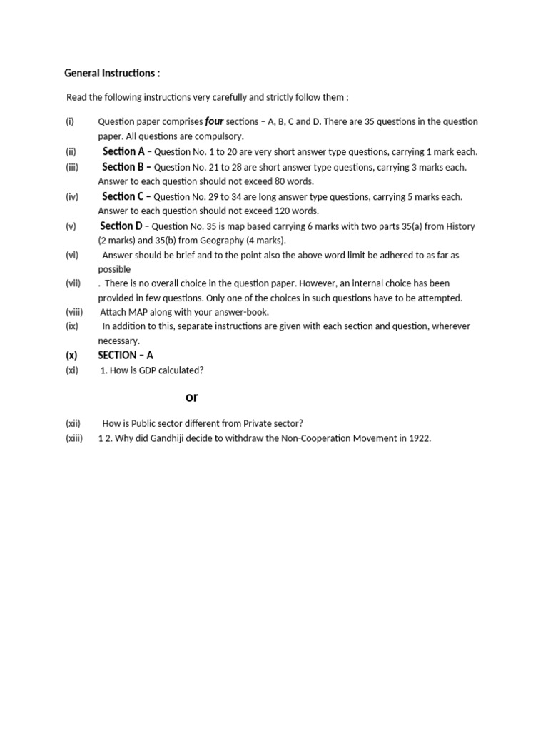 General Instructions | PDF